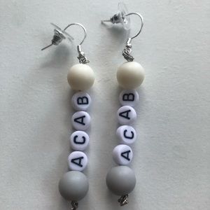 None | Jewelry | Acab Letter Earrings Handmade By Me | Poshmark